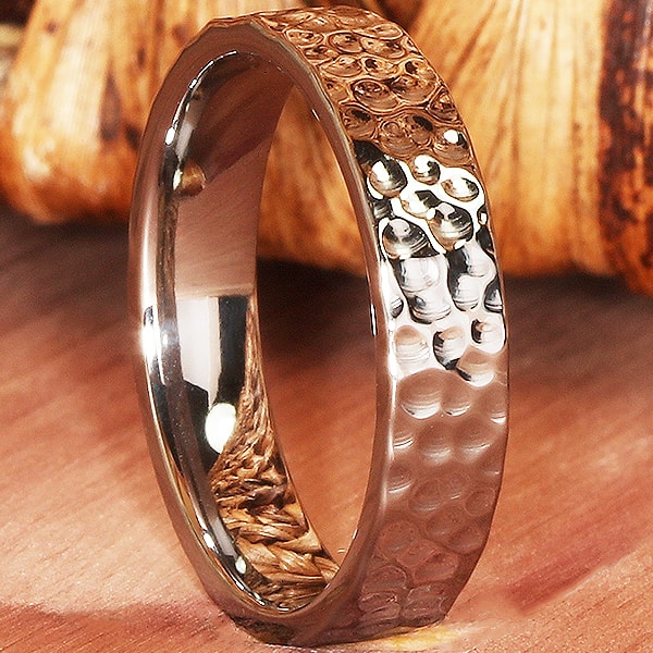Hammered Tungsten Rings - Men's Flat - Forever Metals