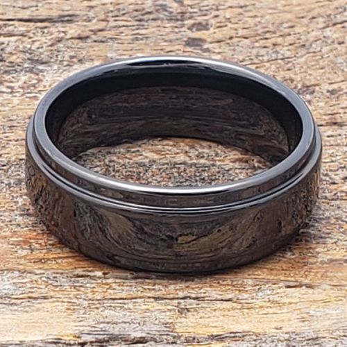 Plato Black Ceramic Rings - Step Edges - Forever Metals