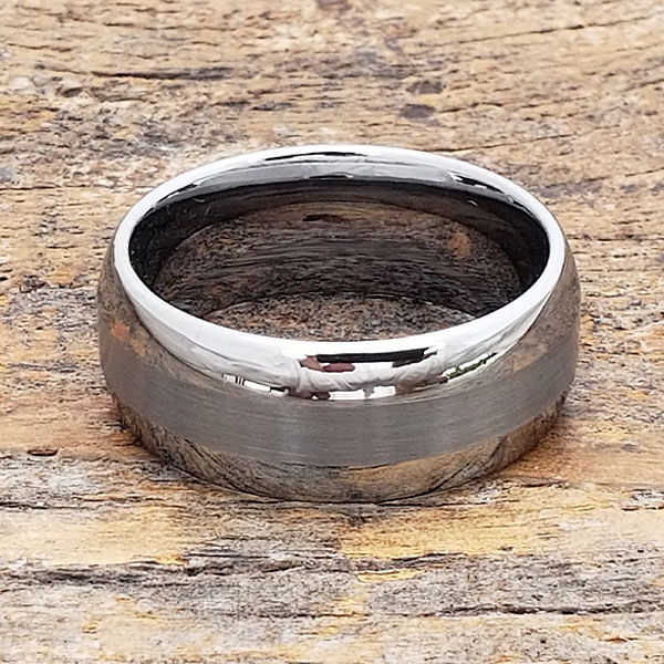 Aura Men's brushed inlay rings - Hot Seller - Forever Metals