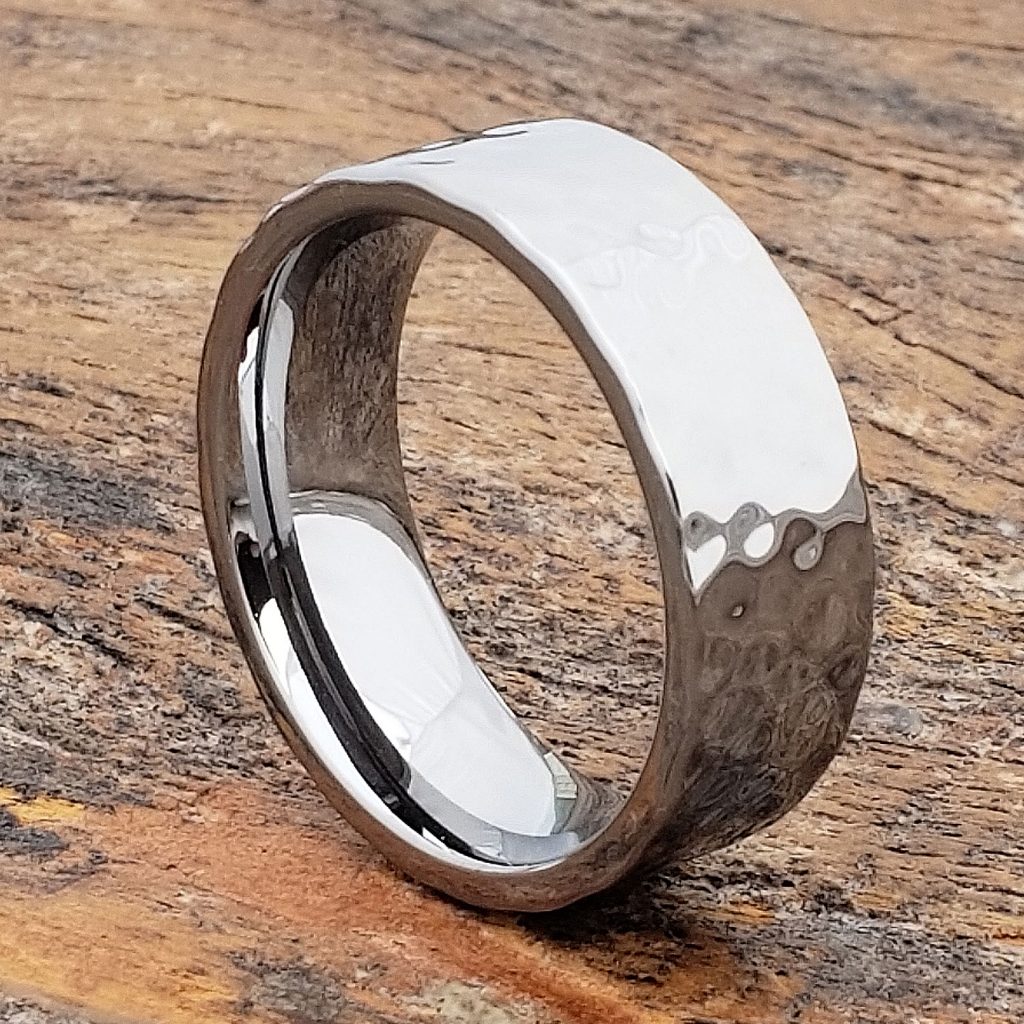Hammered Rings with special peened polished finish - Forever Metals