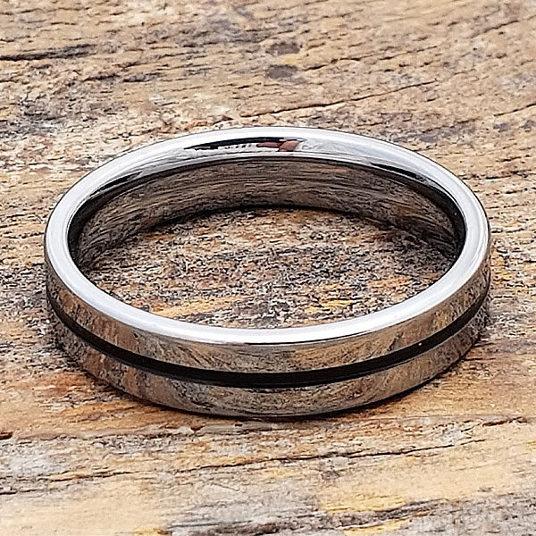 Demeter Carved Black Inlay Rings - Forever Metals