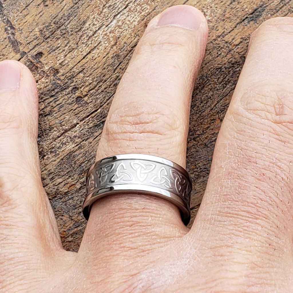 Conquest Carved Triquetra Trinity Signet Rings - Forever Metals