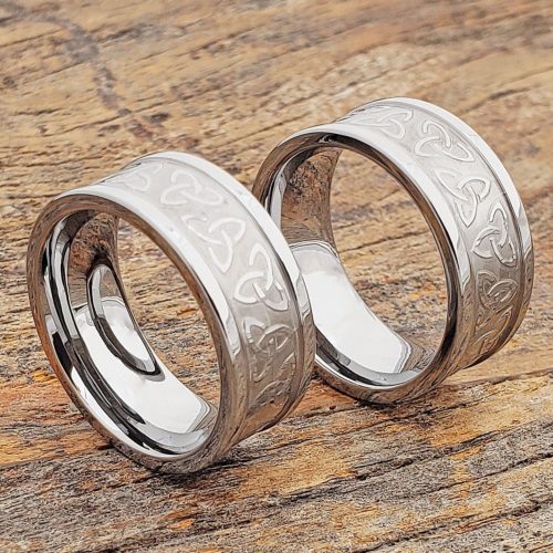 Conquest Carved Triquetra Trinity Signet Rings - Forever Metals