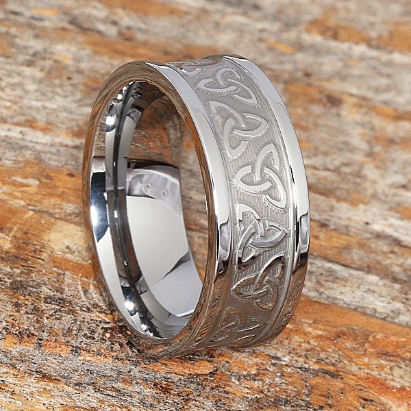 Conquest Carved Triquetra Trinity Signet Rings - Forever Metals