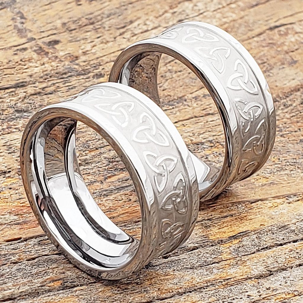 Conquest Carved Triquetra Trinity Signet Rings - Forever Metals