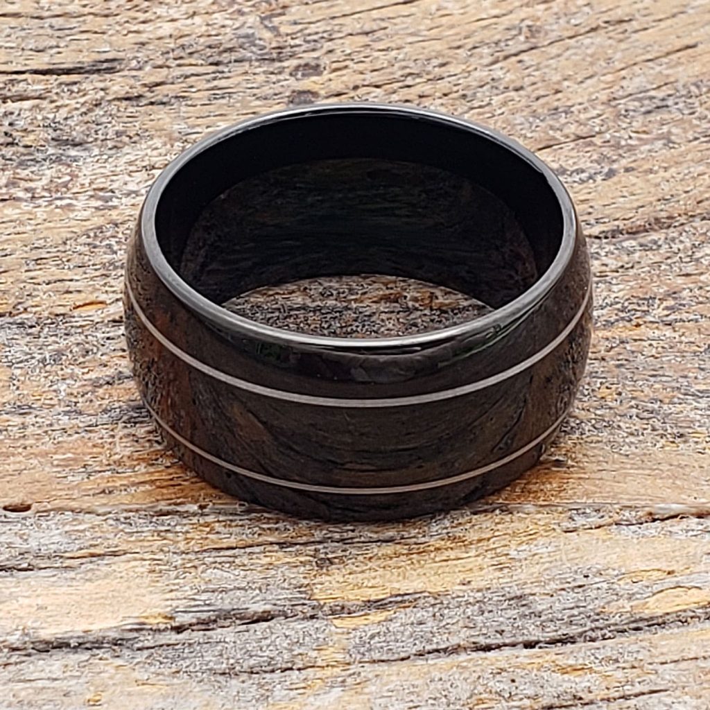 Dorado Mens Rings - Two Thin Inlays - Forever Metals