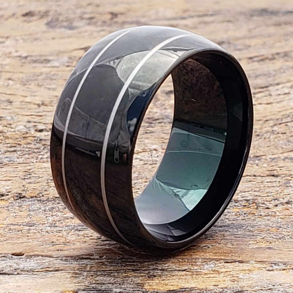 Dorado Mens Rings - Two Thin Inlays - Forever Metals