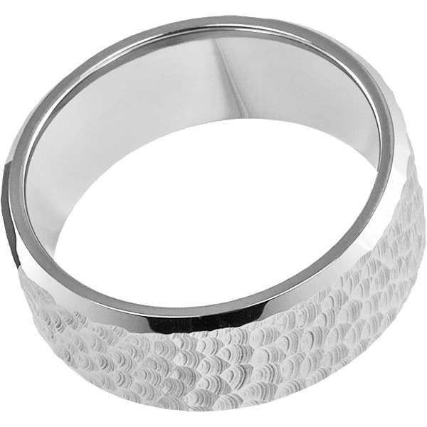 Hammered Rings - Bright Silver | Beveled - Forever Metals