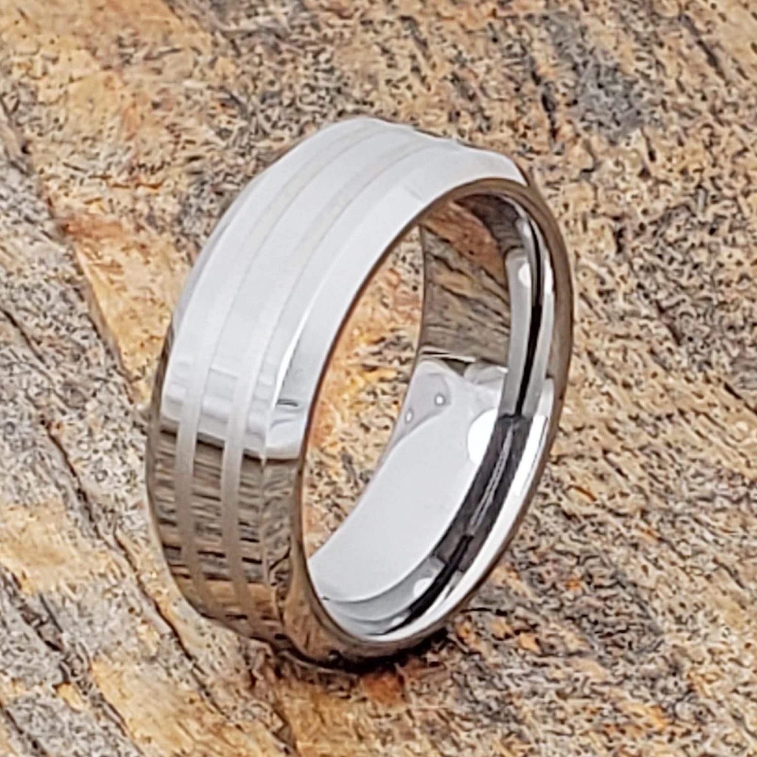 Leda Engraved Inlay Rings - Matching for Couples - Forever Metals