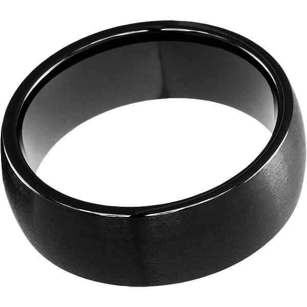 Manhattan Brushed Black Ceramic Rings - Forever Metals