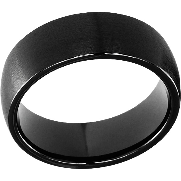 Manhattan Brushed Black Ceramic Rings - Forever Metals