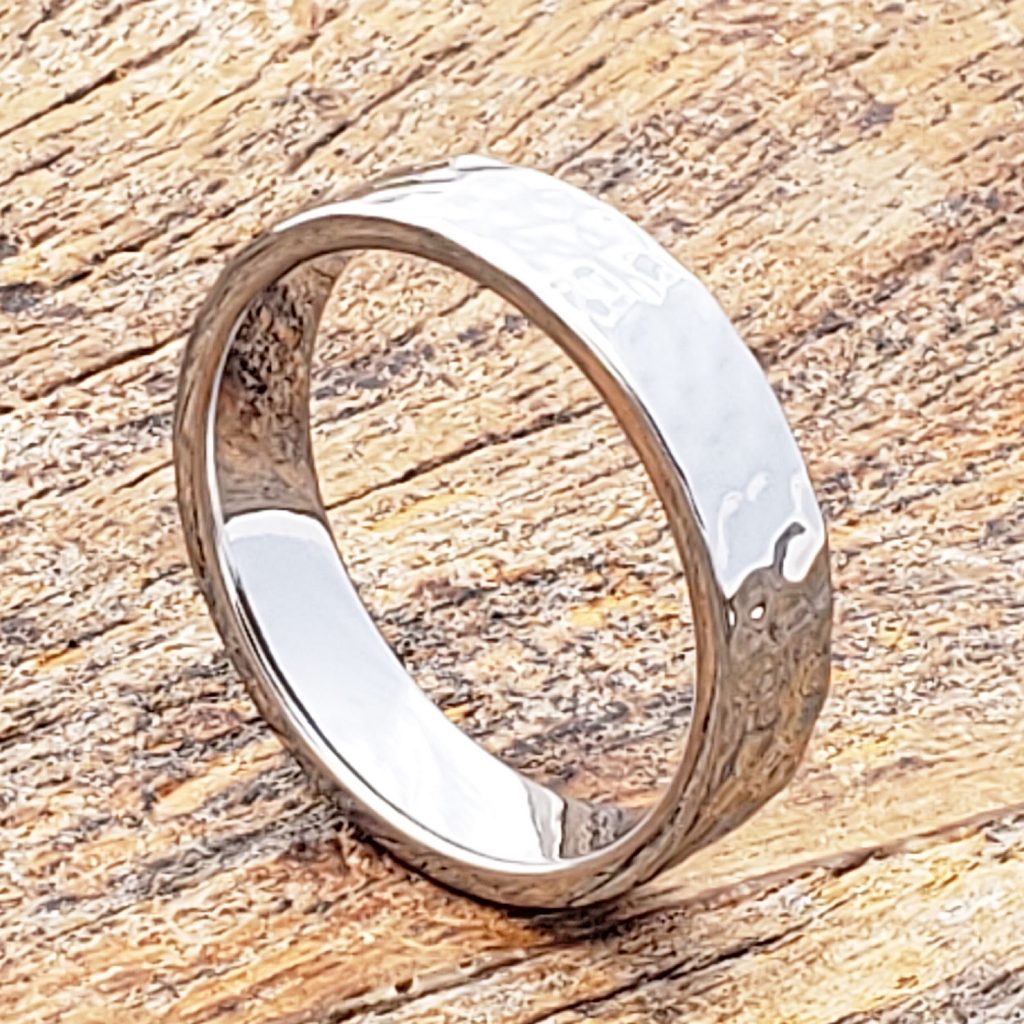 Hammered Rings with special peened polished finish - Forever Metals