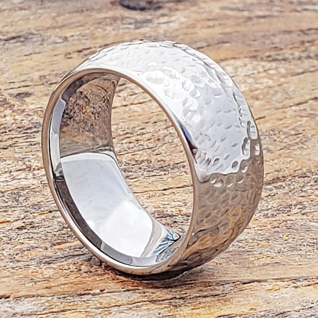 Hammered Rings with special peened polished finish - Forever Metals