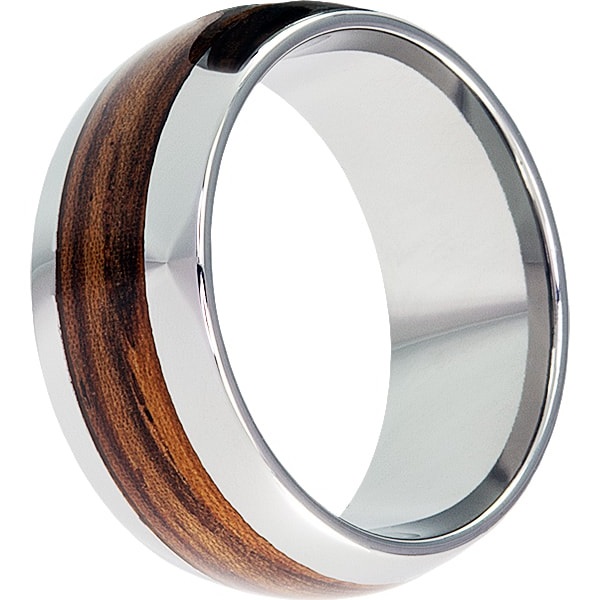Neptune Wooden Rings - Men's Redwood Inlay - Forever Metals