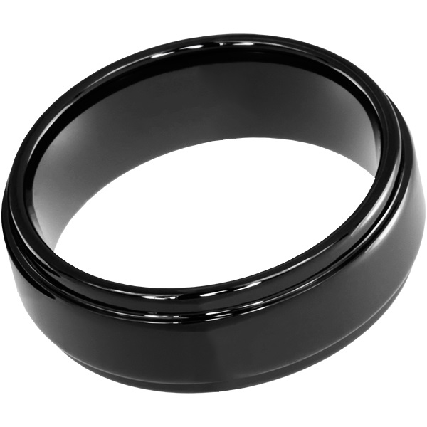 Plato Black Ceramic Rings - Step Edges - Forever Metals