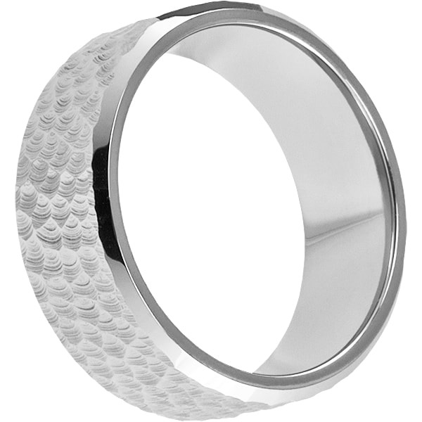 Hammered Rings - Bright Silver | Beveled - Forever Metals