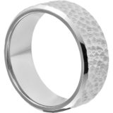 Hammered Rings - Bright Silver | Beveled - Forever Metals