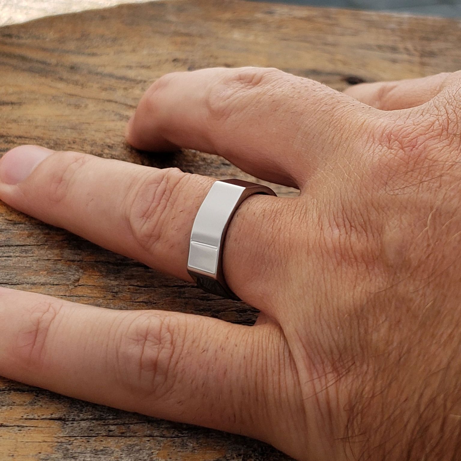 Squared Men Polished Unique Rings - Gorgeous - Forever Metals