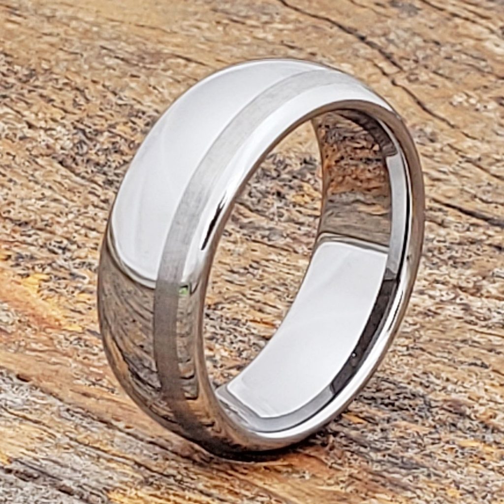 Swank Mens Offset Brush Inlay Rings - Forever Metals