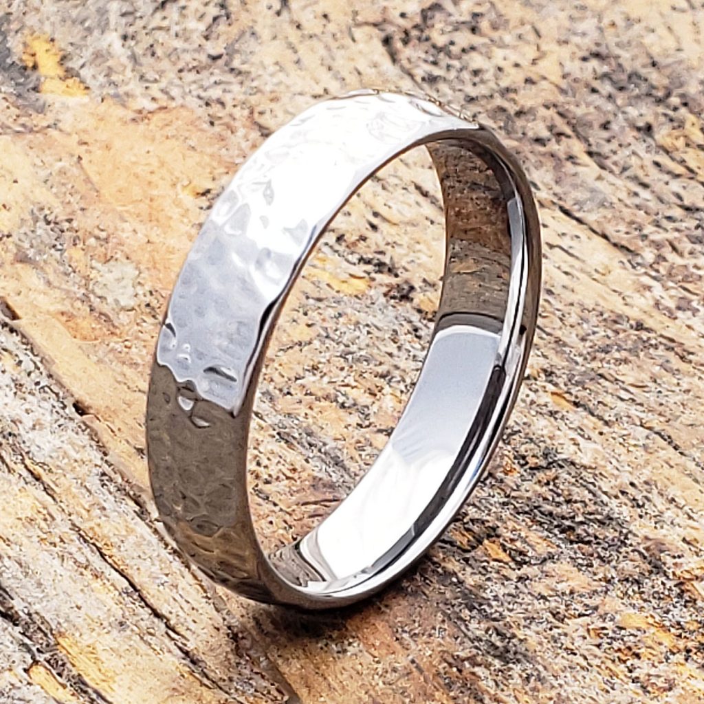 Hammered Rings - Steel Ultra Polished Blinding - Forever Metals