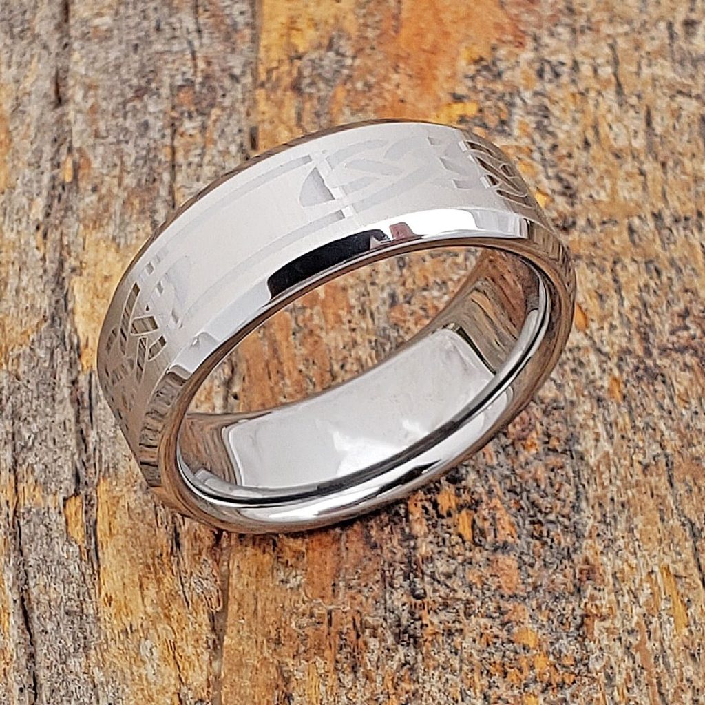 Viking Knot Work Silver Beveled Celtic Rings - POPULAR - Forever Metals