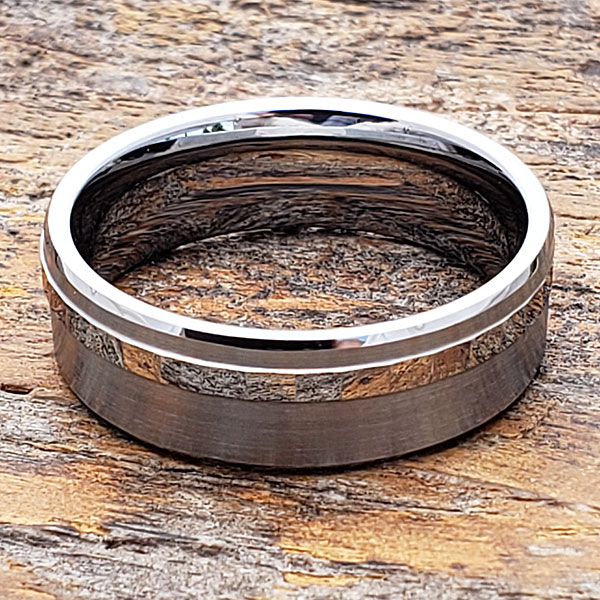 Gemini Brushed Raised Facet Carved Rings - Forever Metals
