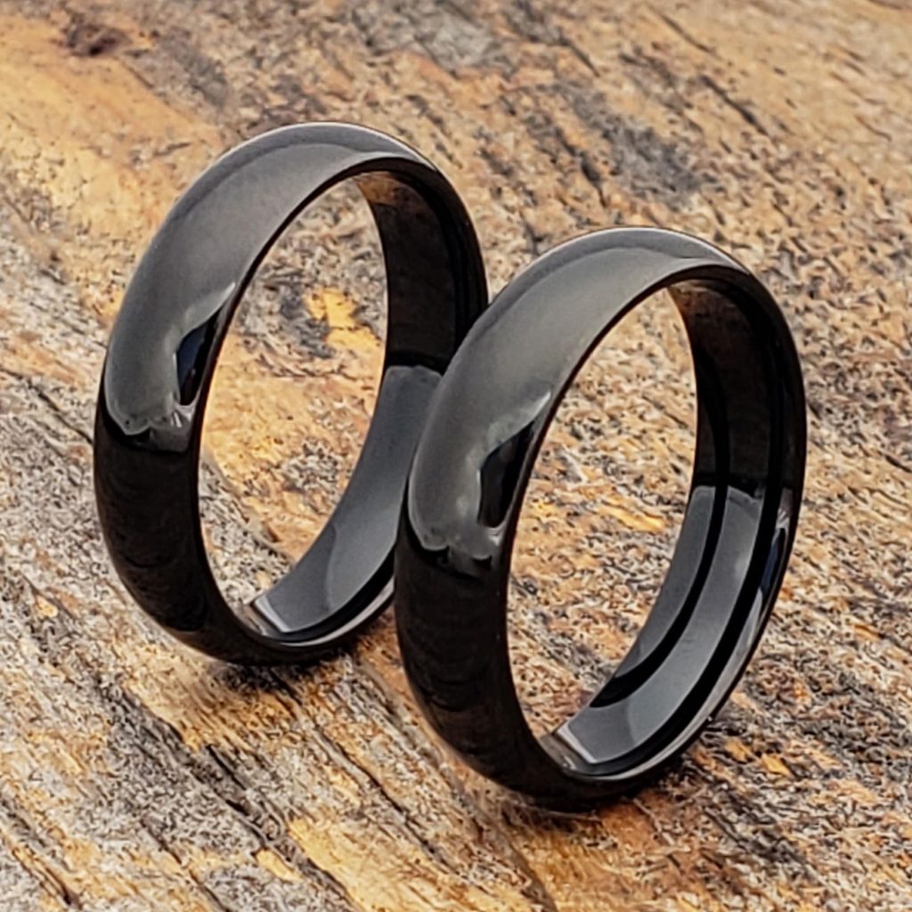 Eclipse Black Tungsten Rings - Womens Thin - Forever Metals
