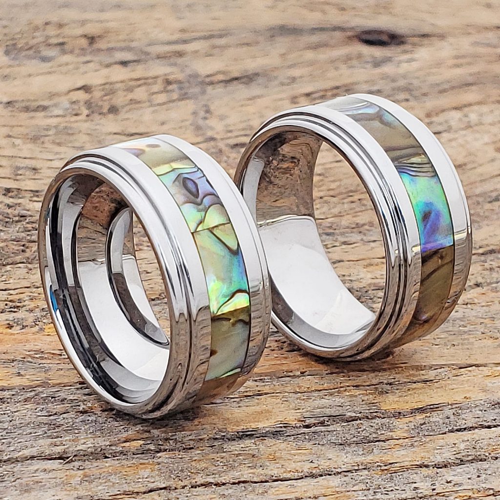 Epic Abalone Mens Inlay Shell Rings - Forever Metals