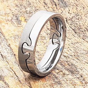 Interlocking Brushed Puzzle Rings - Forever Metals