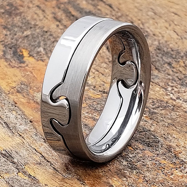Interlocking Polished Puzzle Rings - Forever Metals