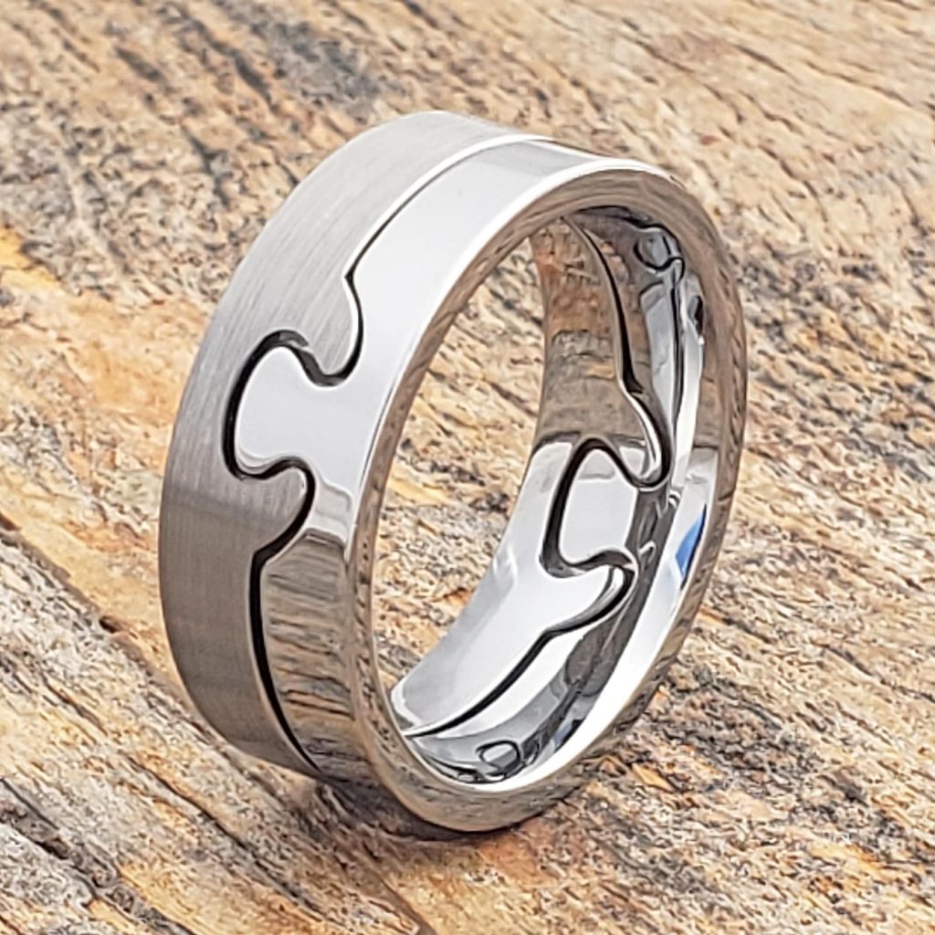 Interlocking Polished Puzzle Rings - Forever Metals