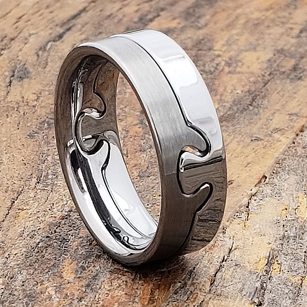 Interlocking Polished Puzzle Rings - Forever Metals