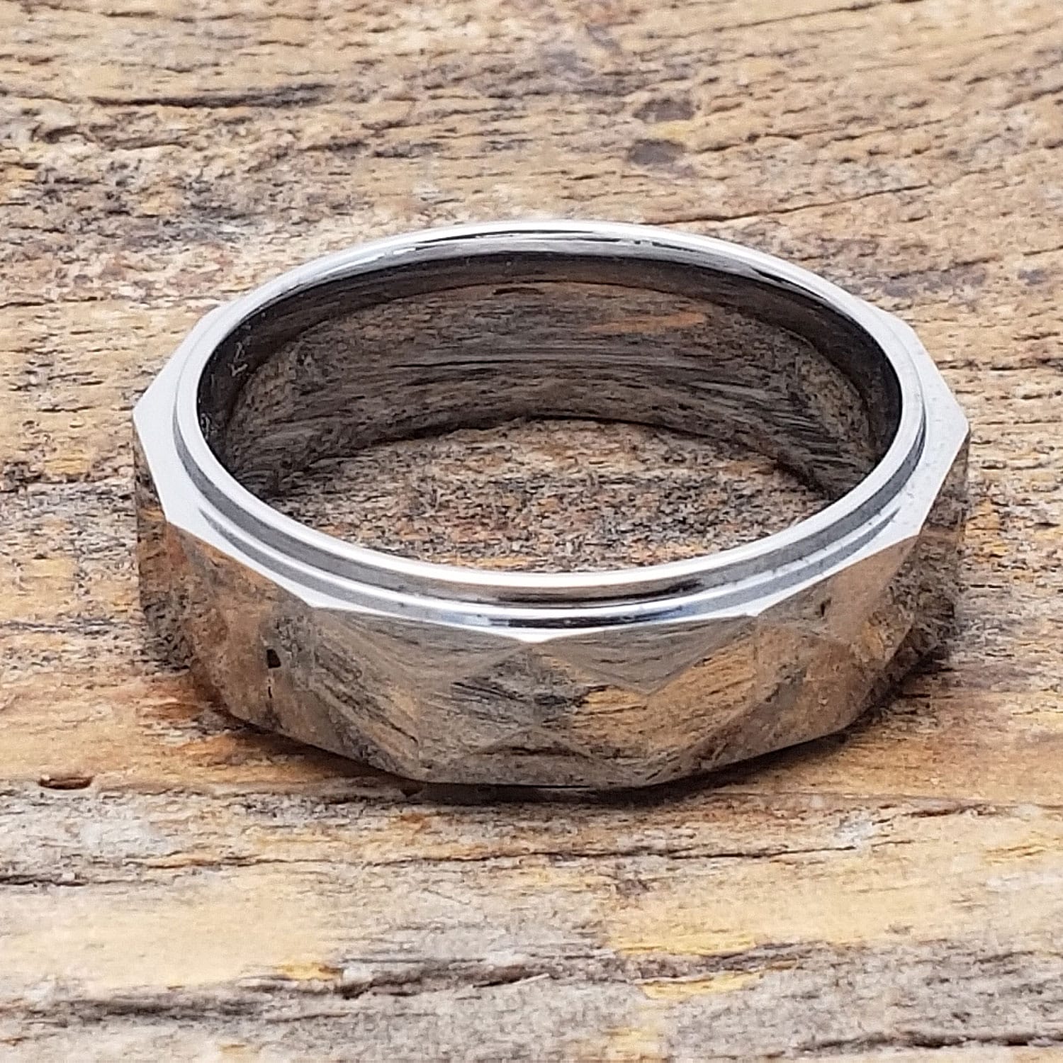 Men's Prism Faceted Tungsten Rings - Clean Polished - Forever Metals