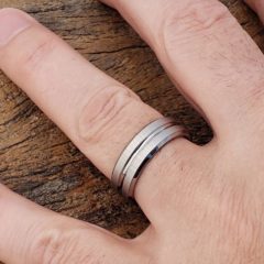 Mica Womens Tungsten Rings - Laser Etched - Forever Metals