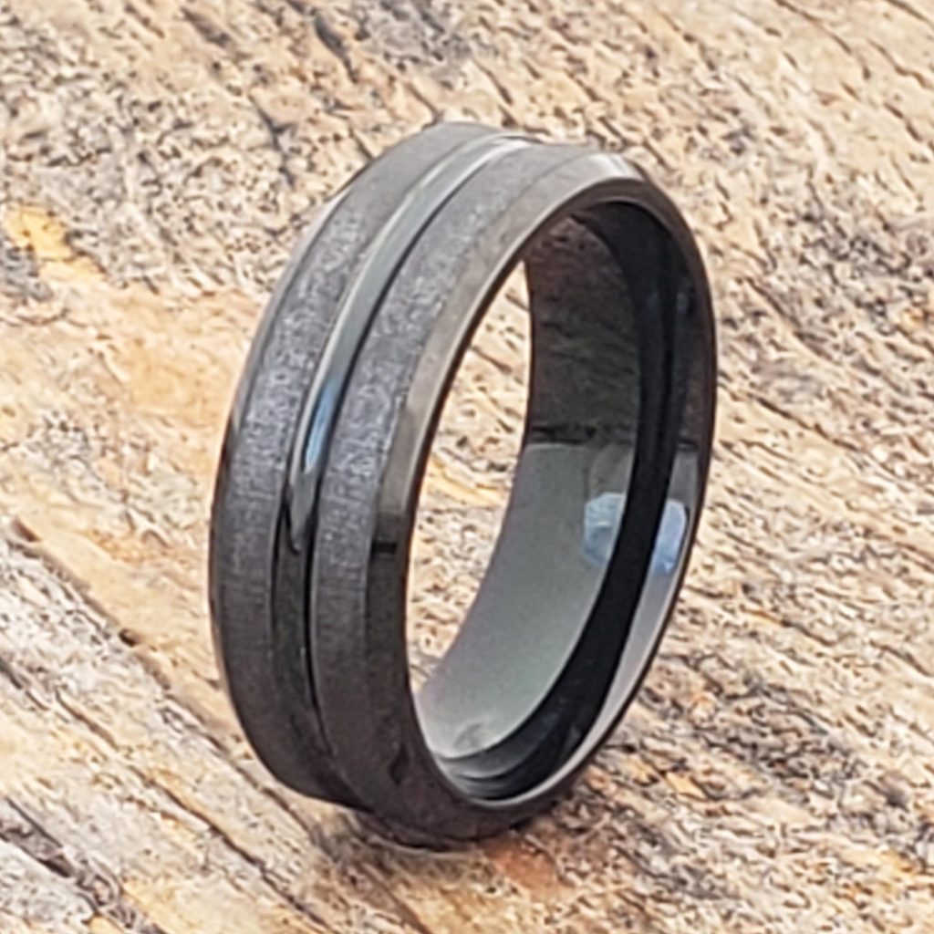 Mica Mens Black Tungsten Rings - Forever Metals