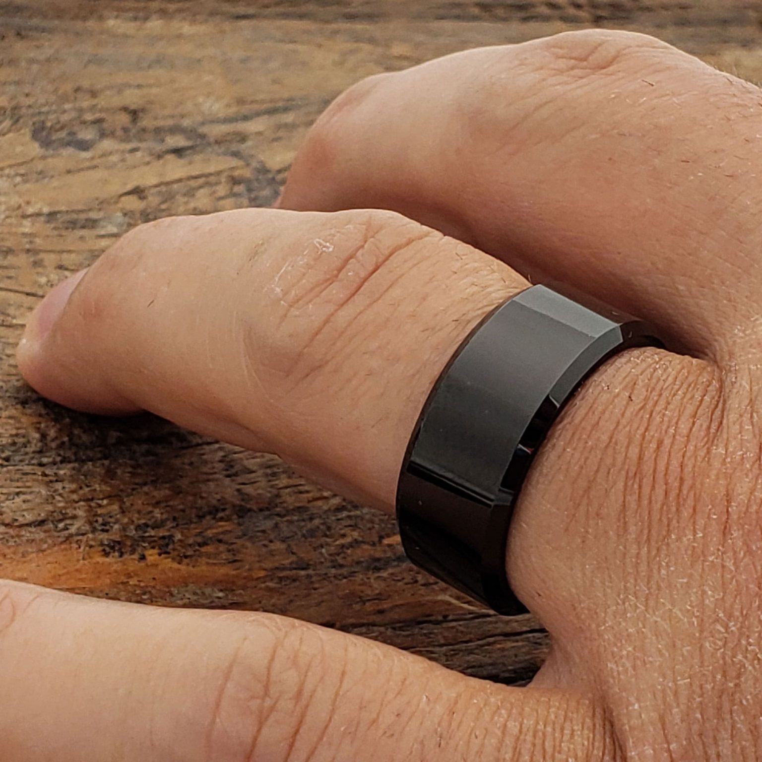 Orion Black Tungsten Rings - Beveled - Polished - Forever Metals