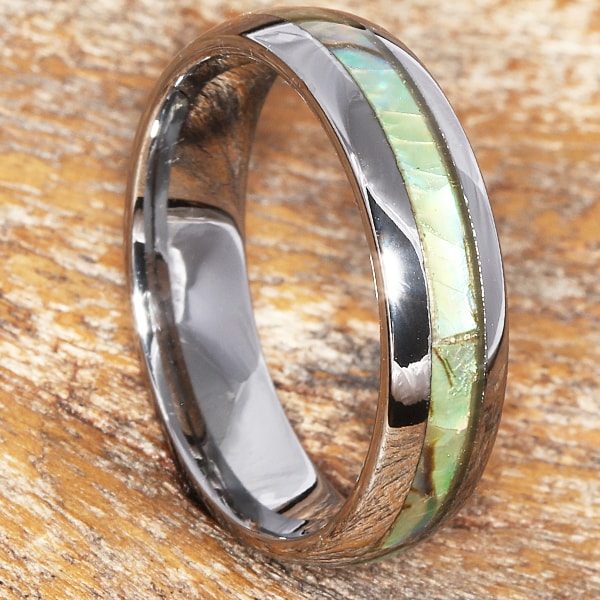 Regal Abalone Mens Inlay Shell Rings - Forever Metals
