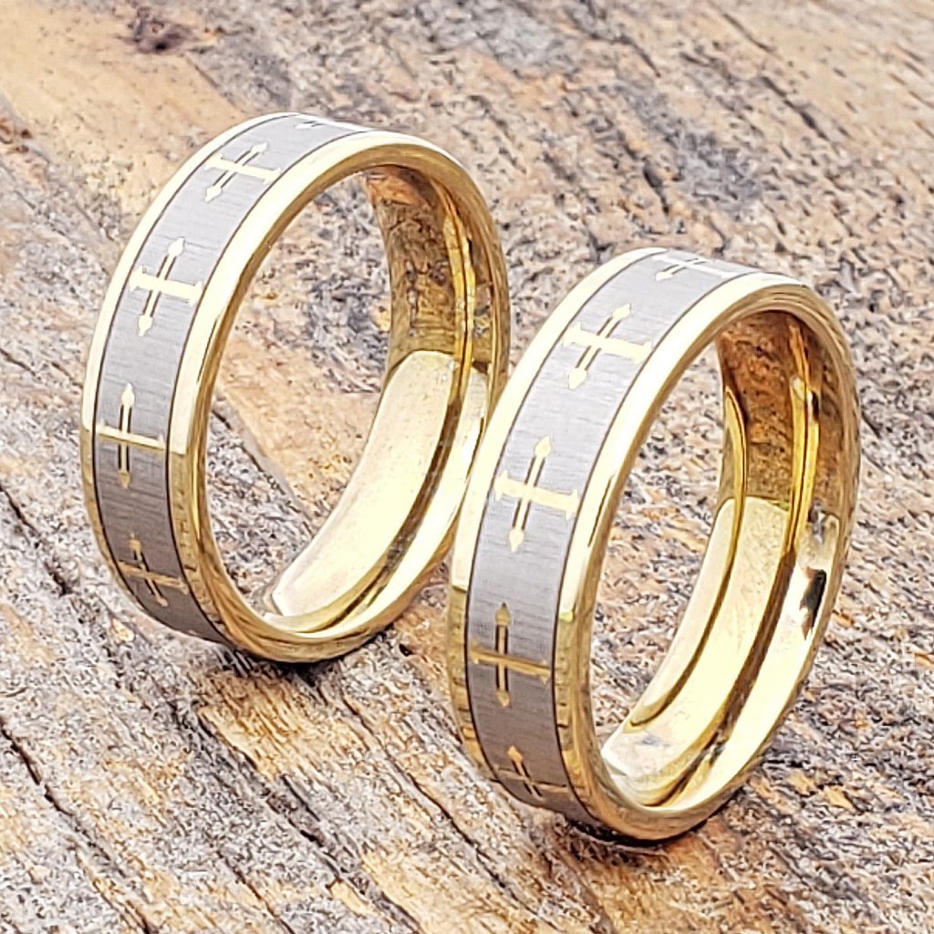Flat Gold Cross Rings - Precious | Lustrous - Forever Metals