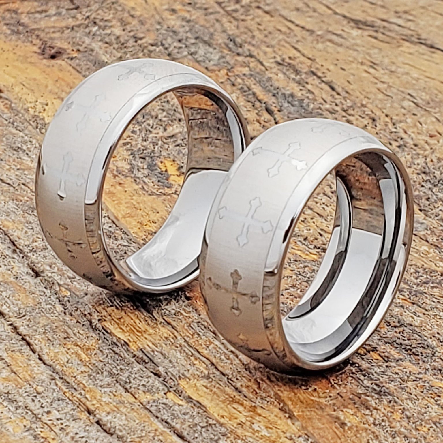 Cross Rings - Step Down Edges | Ultra Polished - Forever Metals