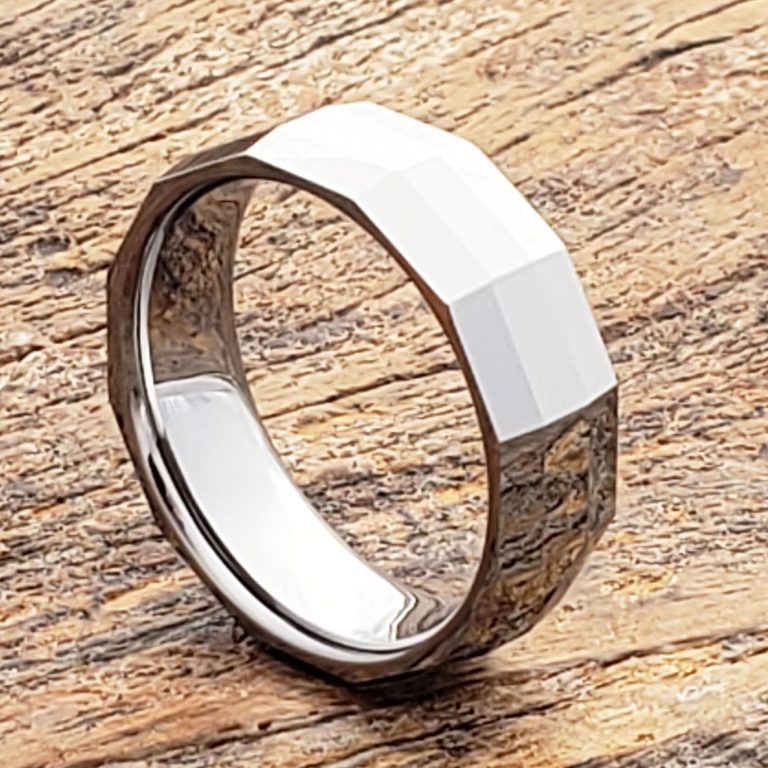 Vega Mens Faceted Tungsten Rings - Diagonal - Forever Metals