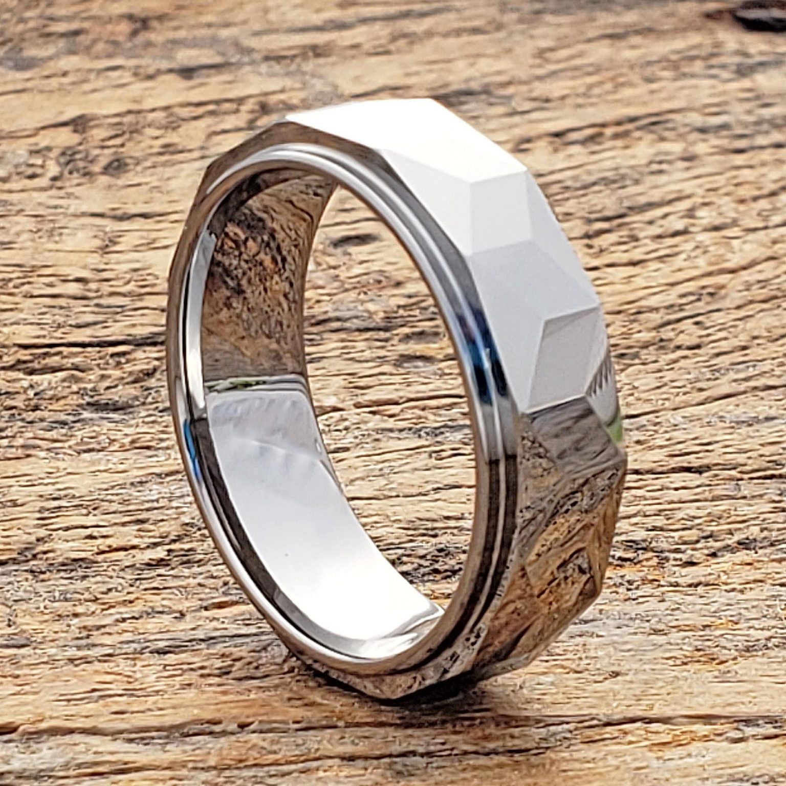 Men's Prism Faceted Tungsten Rings - Clean Polished - Forever Metals
