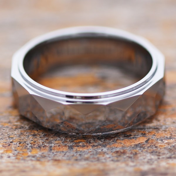 Men's Prism Faceted Tungsten Rings - Clean Polished - Forever Metals